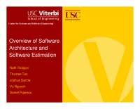 Software Architecture and Software Estimation | CSCI 597 - Docsity
