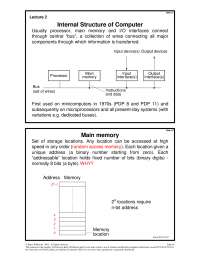 Internal Structure of Computer - Lecture Slides | CDA 4150 - Docsity