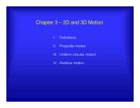 Projectile Motion, Uniform Circular Motion - Lecture Slides | PHY 2048 - Docsity