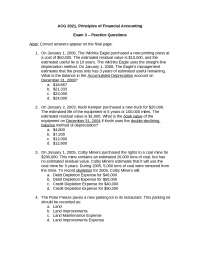 Principles of Financial Accounting, practice questions | ACG 2021 - Docsity