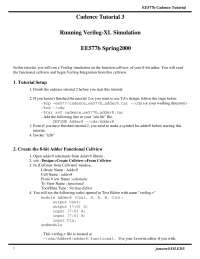 Cadence Tutorial 3 Running Verilog XL Simulation | EE 577B - Docsity