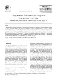 Template-Based Online Character Recognition - Project Paper | CAP 6938 - Docsity
