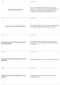 Final Exam Flashcards | SOCA 101 - Introduction to Sociology - Docsity