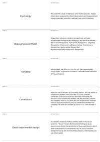 Chapter1-Final Exam | PSYC 1101 - General Psychology - Docsity