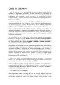 Crise do Software - Sobre a crise do software - Docsity