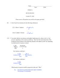 Practice Questions for Exam II - Introduction to Organic Chemistry I ...