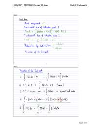 Properties of Integral - Handwritten Notes - Calculus I | MATH 1401 ...