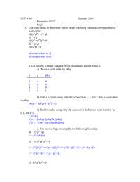 Introduction to Discrete Structures - Solutions for Assignment 2001 | COT 3100 - Docsity
