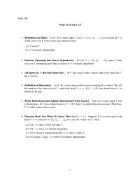 Basis, Finite Dimensional and Infinite Dimensional | MATH 300 - Docsity