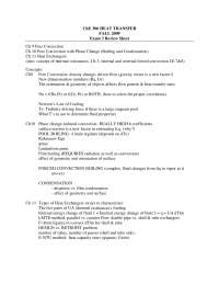 Exam 3 Review Sheet - Heat Transfer Operations | CHE 306 - Docsity