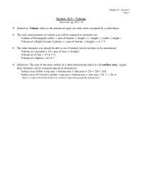 Notes on Volume - Fundamentals of College Mathematics | MATH 120 - Docsity