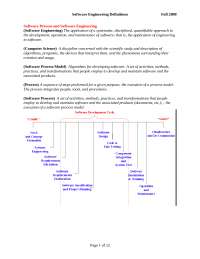 Software Process and Software Engineering - Definitions | COP 4331 - Docsity