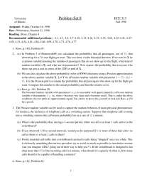 Probability with Engineering Applications - Problem Set 8 - Fall 1998 | ECE 313 - Docsity