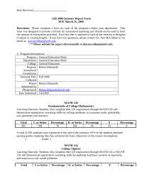 Fundamentals of College Mathematics - Report Form | MATH 120 - Docsity