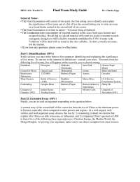 Final Exam Study Guide - Survey World History Civilizations | HIST 1111 ...