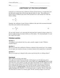 Coefficient of Friction Experiment - Laboratory Report 10 | PH 101 ...