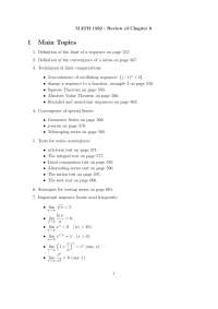 10 Questions on Calculus II - Exam Review | MATH 1592 - Docsity