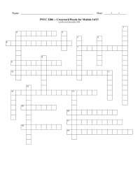 Crossword Puzzle for Module in Developmental Psychology | PSYC 3206 ...