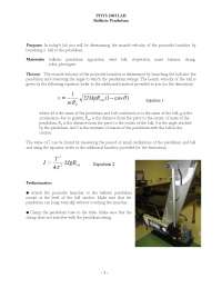 Ballistic Pendulum - Laboratory #9 | PHYS 2401 - Docsity