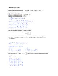 Final Exam for Introduction to Quantum Mechanics | Phys 451 | Exams ...