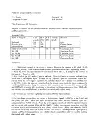 Prelab for Experiment 2: Extraction - Organic Chemistry with Lab | CHEM ...