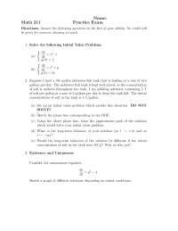 6 Problems in Practice Midterm Examination - Multivariable Calculus | MATH 2110 - Docsity