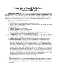 Laboratory Report Guidelines - Physics II Laboratory | PHYS 31220 - Docsity