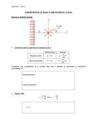 Superposition of Basic Plane Potential Flows | AME 30331 - Docsity