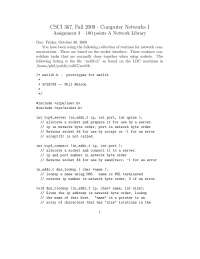 A Network Library - Computer Networks I - Assignment | CSCI 367 - Docsity