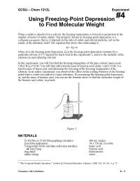 Using Freezing-Point Depression to Find Molecular Weight - Experiment 4 ...