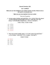 General Chemistry Test 1 with Answers | CHEM 1036 - Docsity