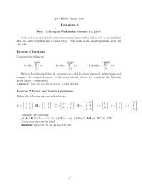 Homework 1 - Beginning Scientific Computing - 2010 | AMATH 301 - Docsity