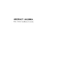 Abstract Algebra - An Introduction - Álgebra Abstrata - Docsity