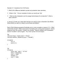 Sample C++ Questions from Old Exams - Advanced Programming Languages ...