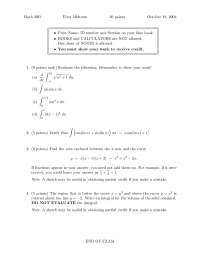 Questions for Midterm Exam 1 - Calculus, Science and Engineering | MATH 20B - Docsity