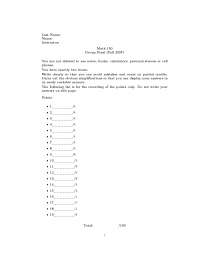 19 Unsolved Questions Final Exam - Calculus I | MATH 150 - Docsity