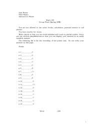 17 Unsolved Questions Final Exam - Calculus I | MATH 150 - Docsity
