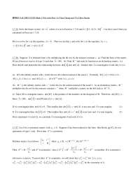 Homework 3 Practice Problems on Numerical Linear Algebra | MATH 170A ...
