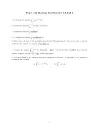 Calculus II - Practice Exam 3 Unsolved Questions | MATH 141 - Docsity