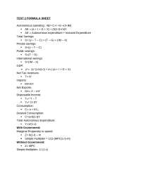 Test 2 Formula Sheet | Principles of Macroeconomics | ECON 2010 - Docsity