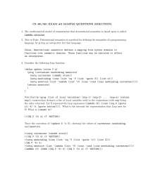 Exam 2 Sample Questions with Solutions | Programming Languages | CS 401 - Docsity