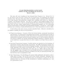 Exam 2 Sample Questions with Answers | Programming Languages | CS 501 - Docsity