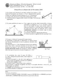 Esame Fisica sperimentale - 24-11-05 - Ingegneria Gestionale,Politecnico Di Milano - Docsity