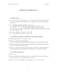 Solutions to Problem Set 1 - Random Processes - Spring 2010 | ECE 534 - Docsity