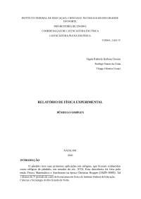 Pêndulo Simples - Relatório de Física experimental I - Docsity