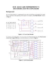 Decoders and Multiplexers in Digital Design- Lab Experiment 5 | ECE 2214 - Docsity