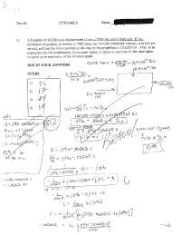 Solved Questions for Practice Exam 1 - Dynamics | EGN 3321 - Docsity