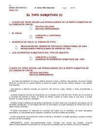 Clases de tipos subjetivos según las modalidades de la parte subjetiva ...