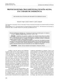 Protocolo para tratamento de cefaleia aguda - protocolo para tratamento de cefaleia - Docsity