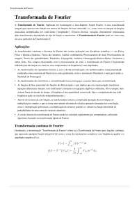 Transformada de Fourier - Texto sobre a transformada de Fourier - Docsity